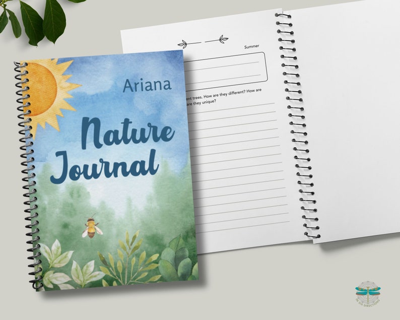 Personalized Kids Nature Journal, Kids Sketch Spiral Notebook ...