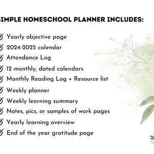 2024-2025 Dated Homeschool Planner, Simple Homeschool Record Keeping ...