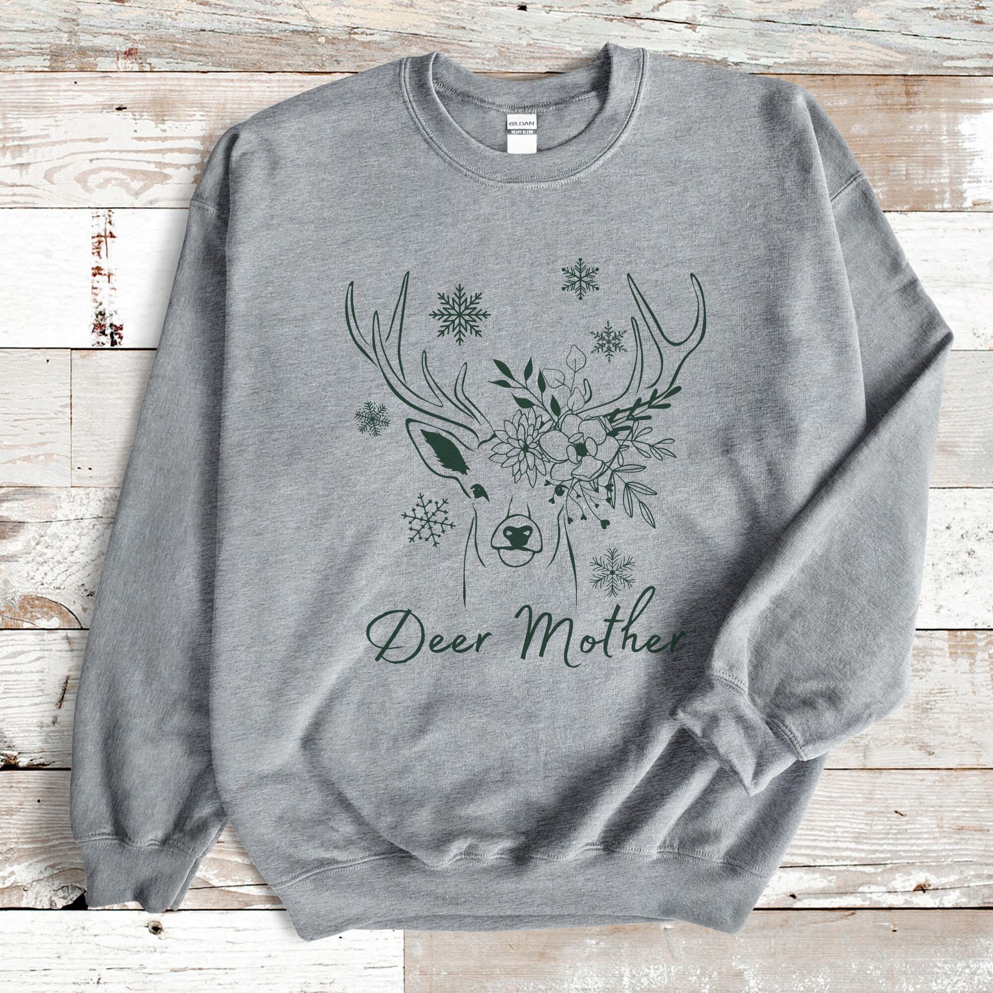 Deer Mother Winter Solstice Sweatshirt, Winter Lover Holiday Gift ...