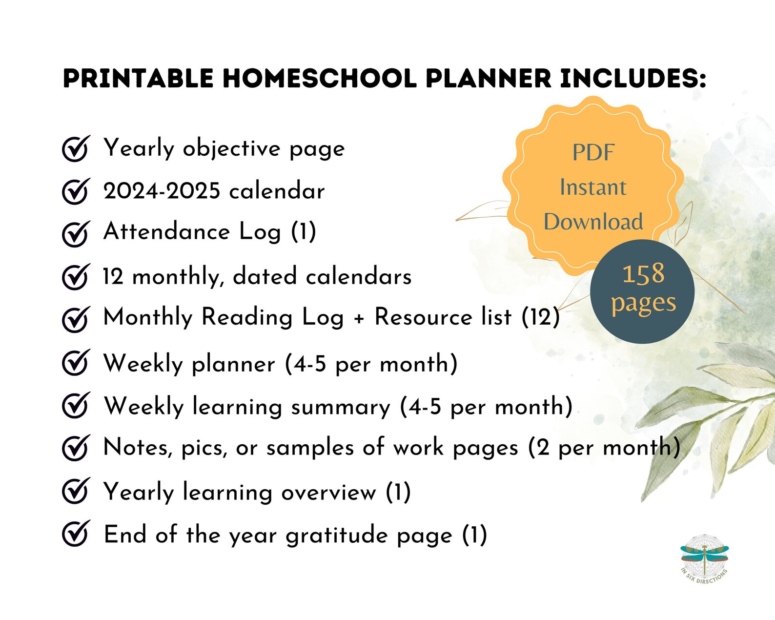 Printable Homeschool Planner, 2024-2025 Dated Homeschool Log, Simple ...