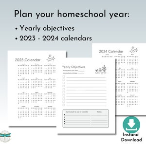Simple 2023 2024 Dated Homeschool Planner Printable Lesson - Etsy