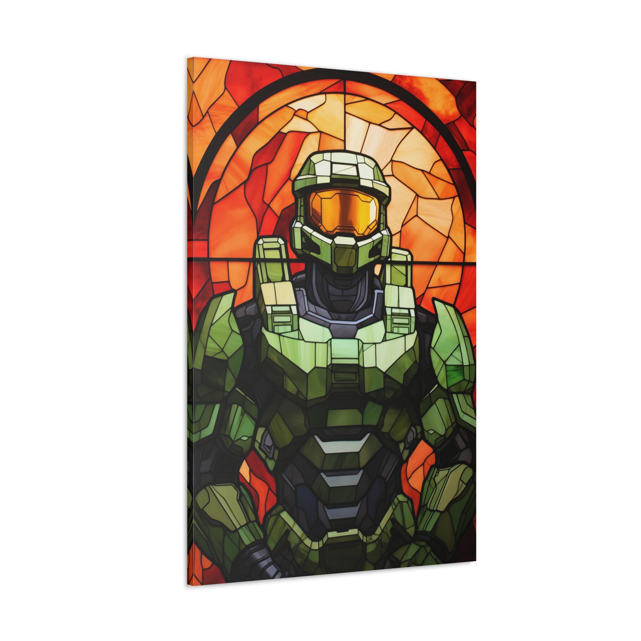 Xbox Halo Master Chief Stained Glass Style Canvas - Etsy
