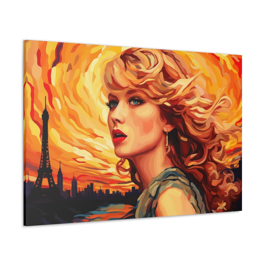 Taylor Swift Van Gogh Paris Eiffel Tower Wall Art Canvas - Etsy