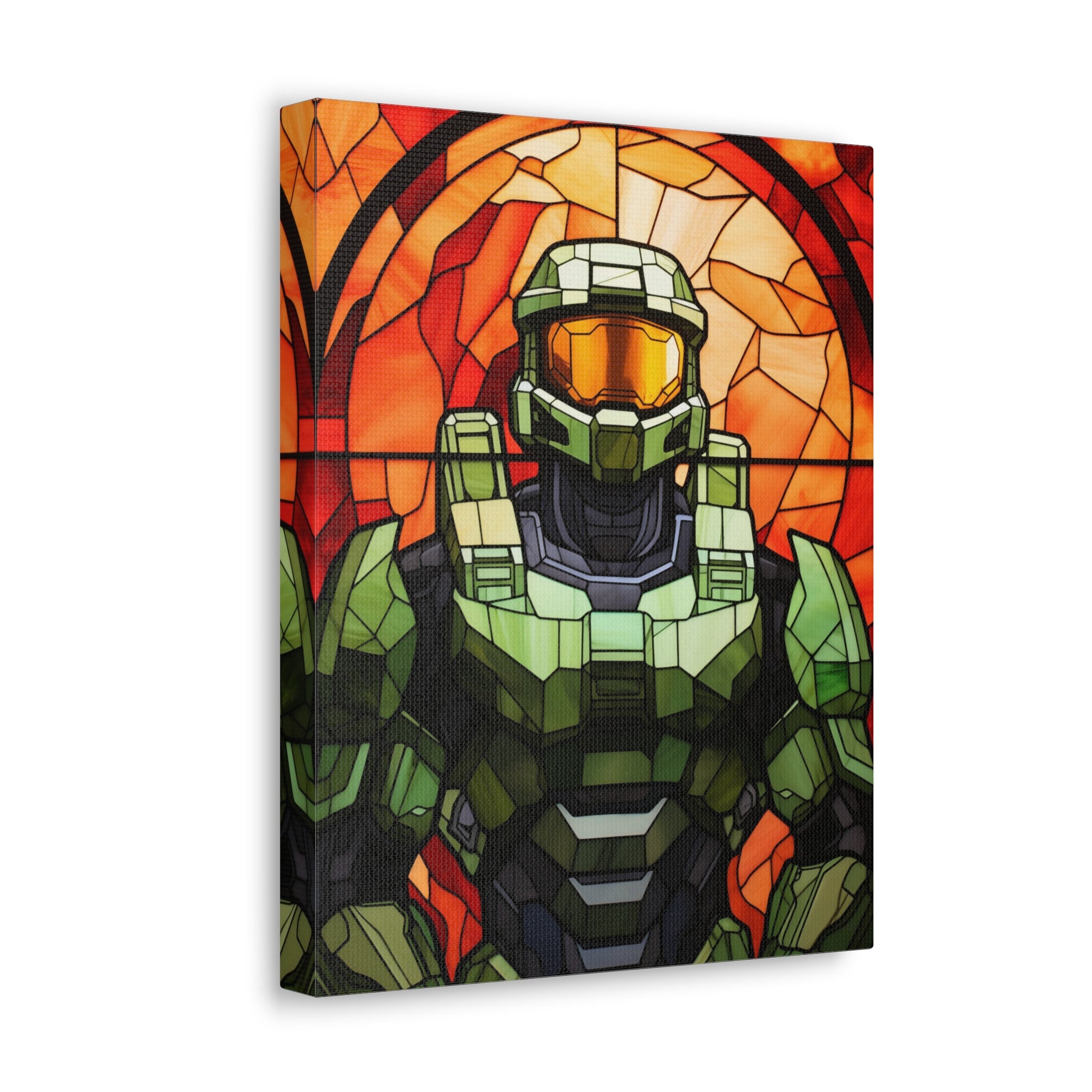 Xbox Halo Master Chief Stained Glass Style Canvas - Etsy
