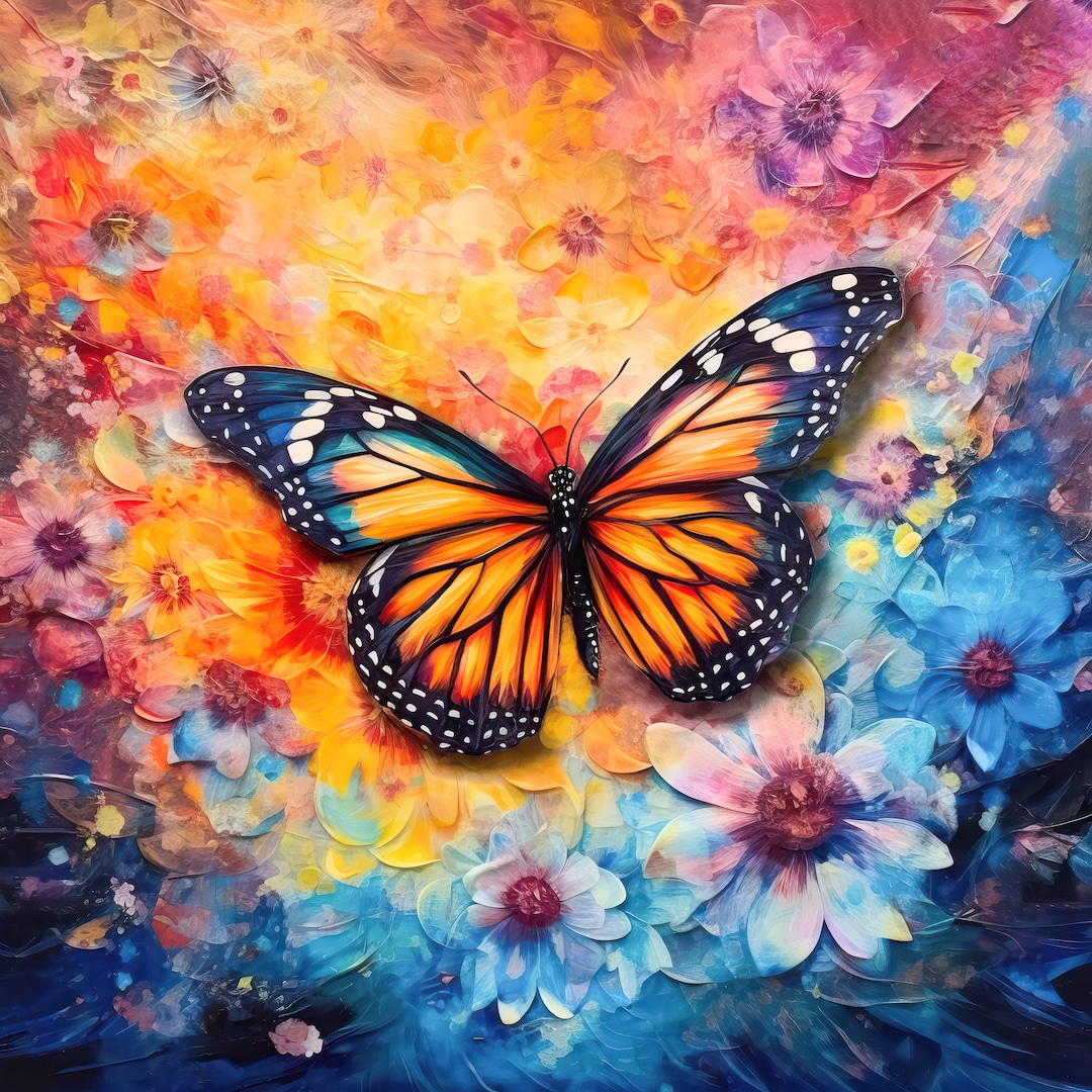 Colorful Butterfly Art Tile: Handcrafted Wall Decor - Etsy