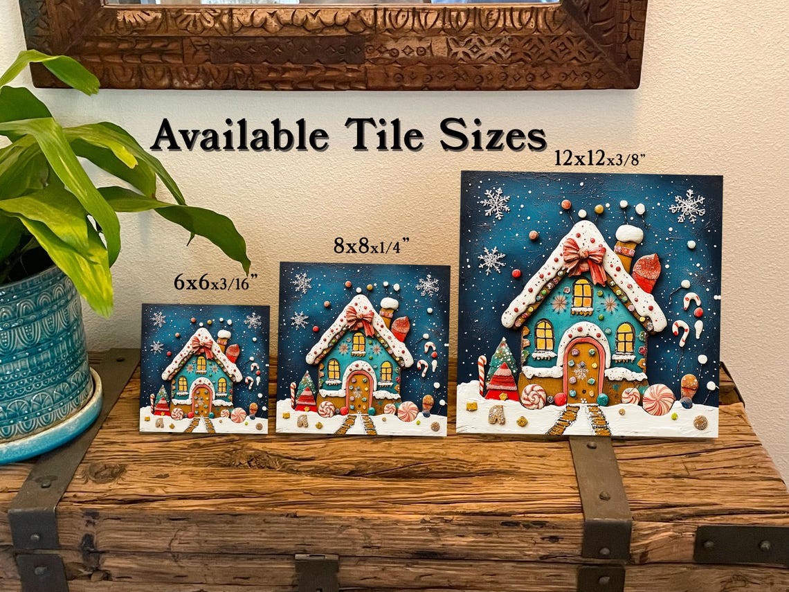 Christmas Gingerbread House Ceramic Tile Art: Snowflake Series - Etsy