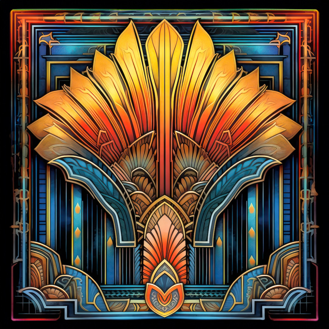 Roaring 20's Art Deco Style Design 6 on a 6x6 8x8 - Etsy