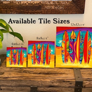 Handmade Surfboard Ceramic Tile: Beach Decor Art - Etsy