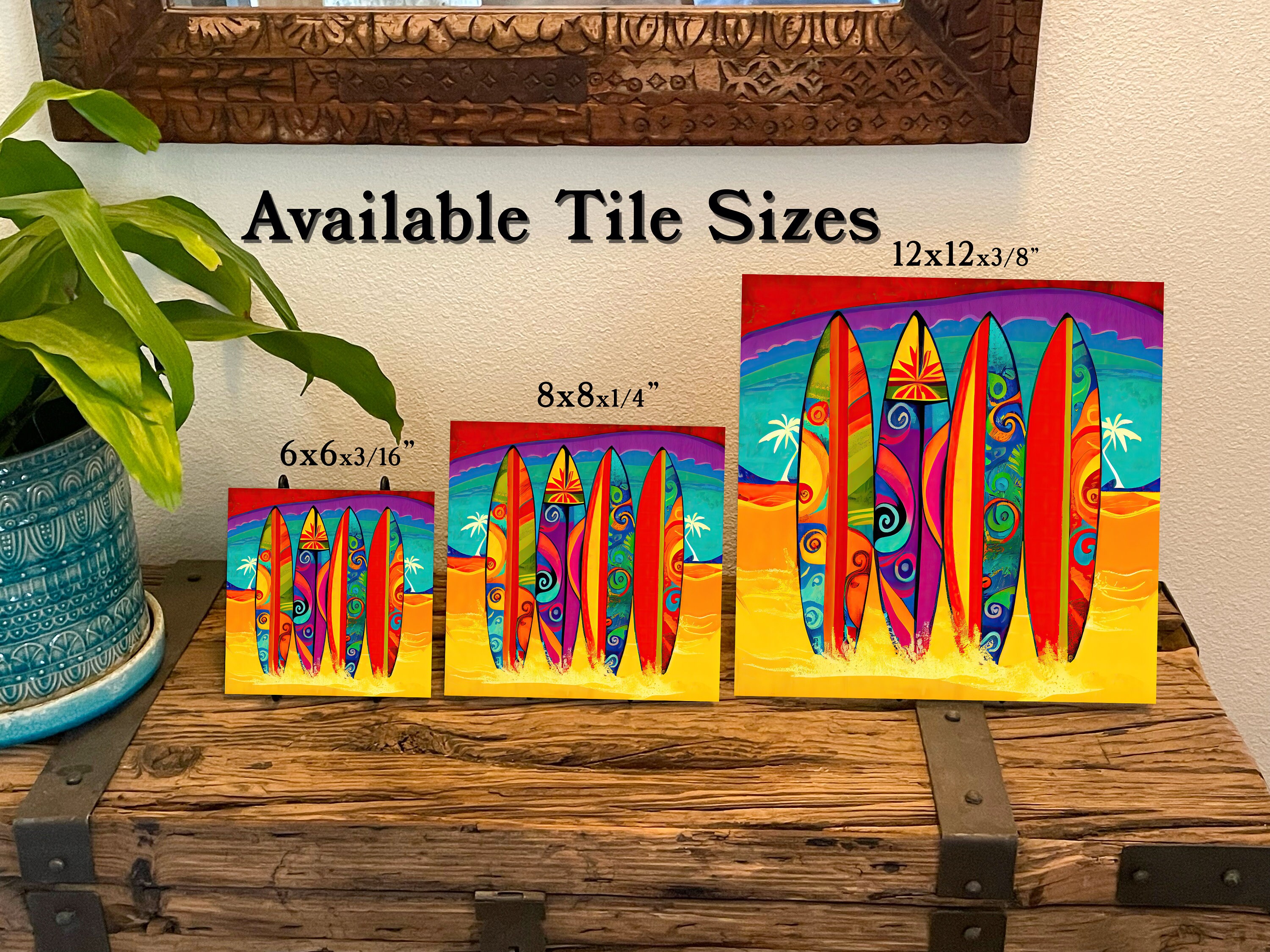Handmade Surfboard Ceramic Tile: Beach Decor Art - Etsy