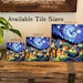 Whimsical Starry Night Village Ceramic Tile Art - Etsy
