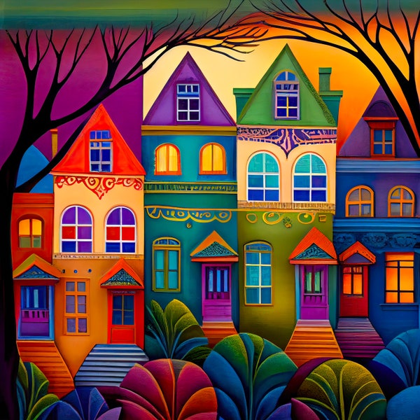 Row Houses - Etsy