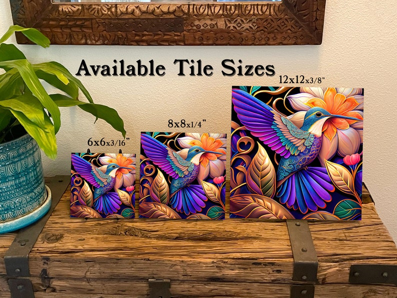 Colorful Hummingbird Ceramic Tile Art: Wall & Table Decor - Etsy