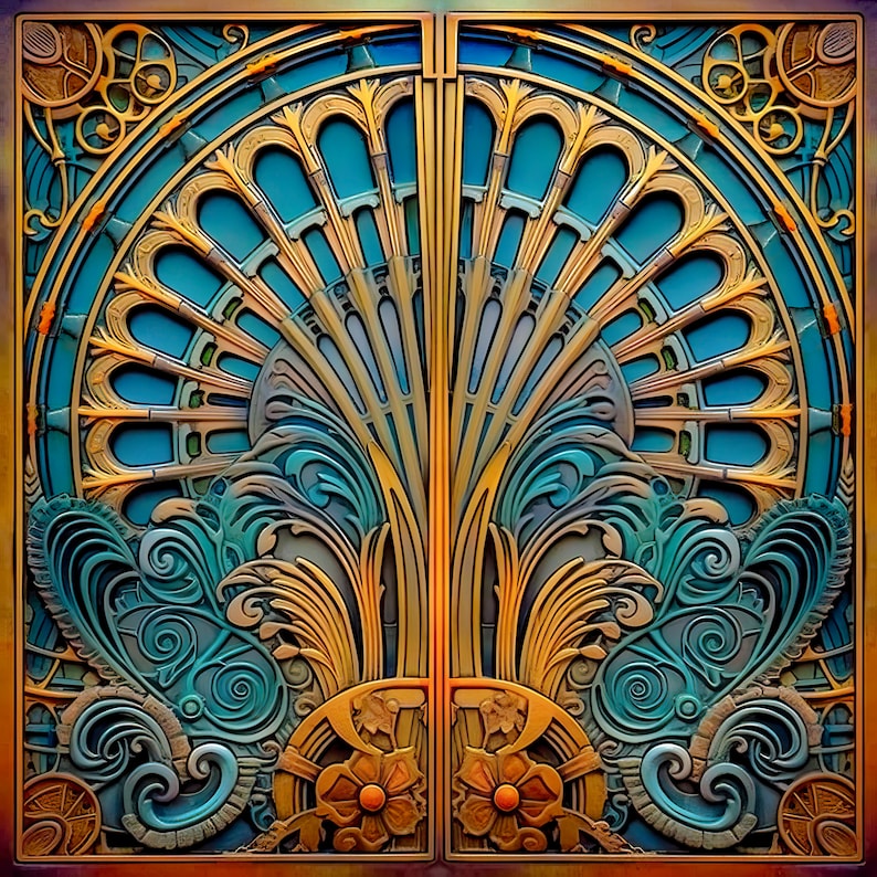 Roaring 20's Art Deco Style Design 7 on a 6x6 8x8 - Etsy