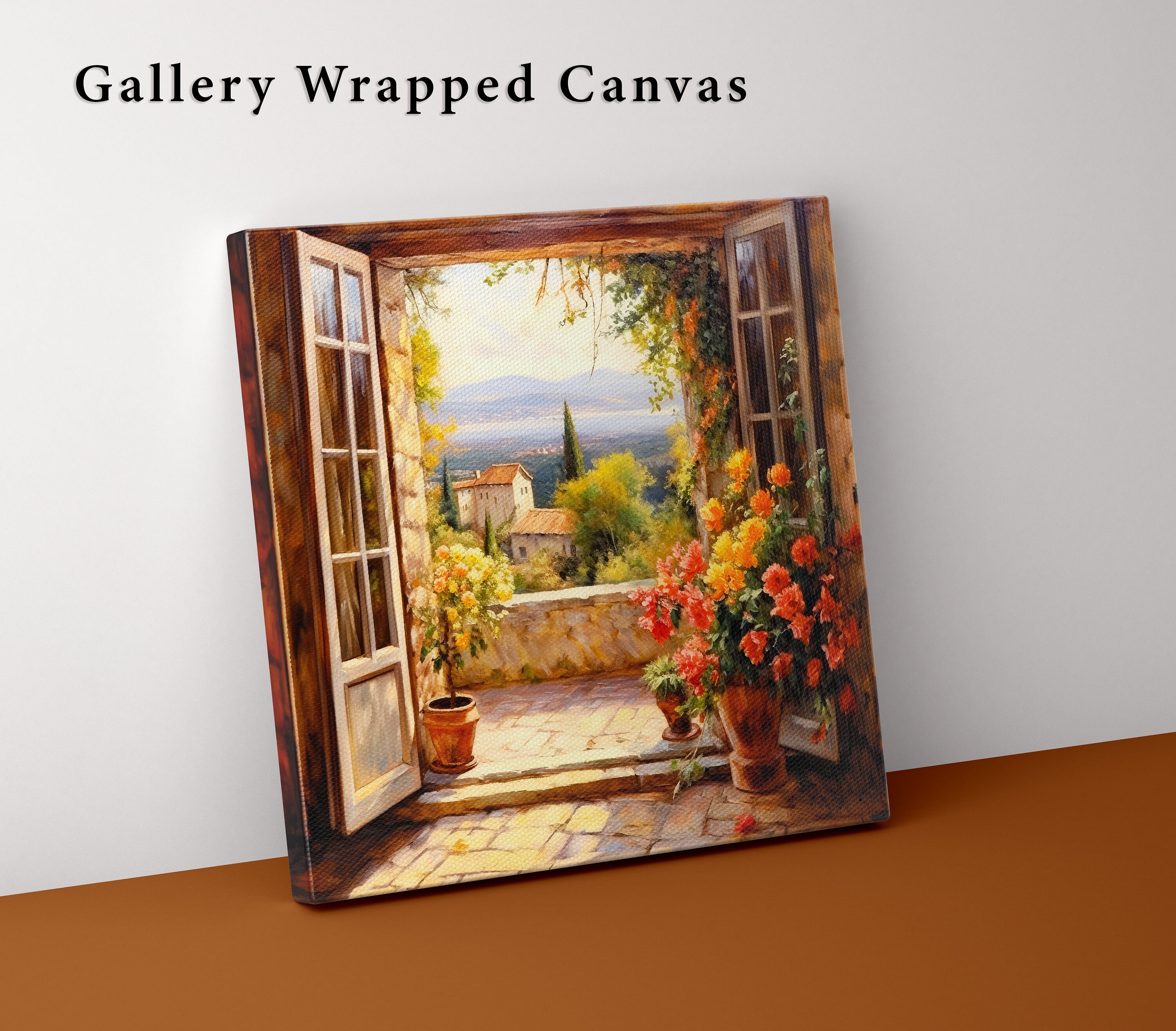 Tuscan Villa Window View Art: Archival Canvas Print - Etsy