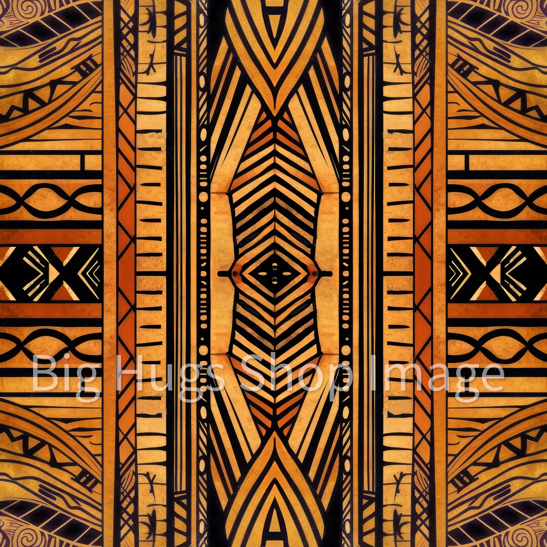 Abstract Tribal Ceramic Tile Art: Brown & Black Design - Etsy