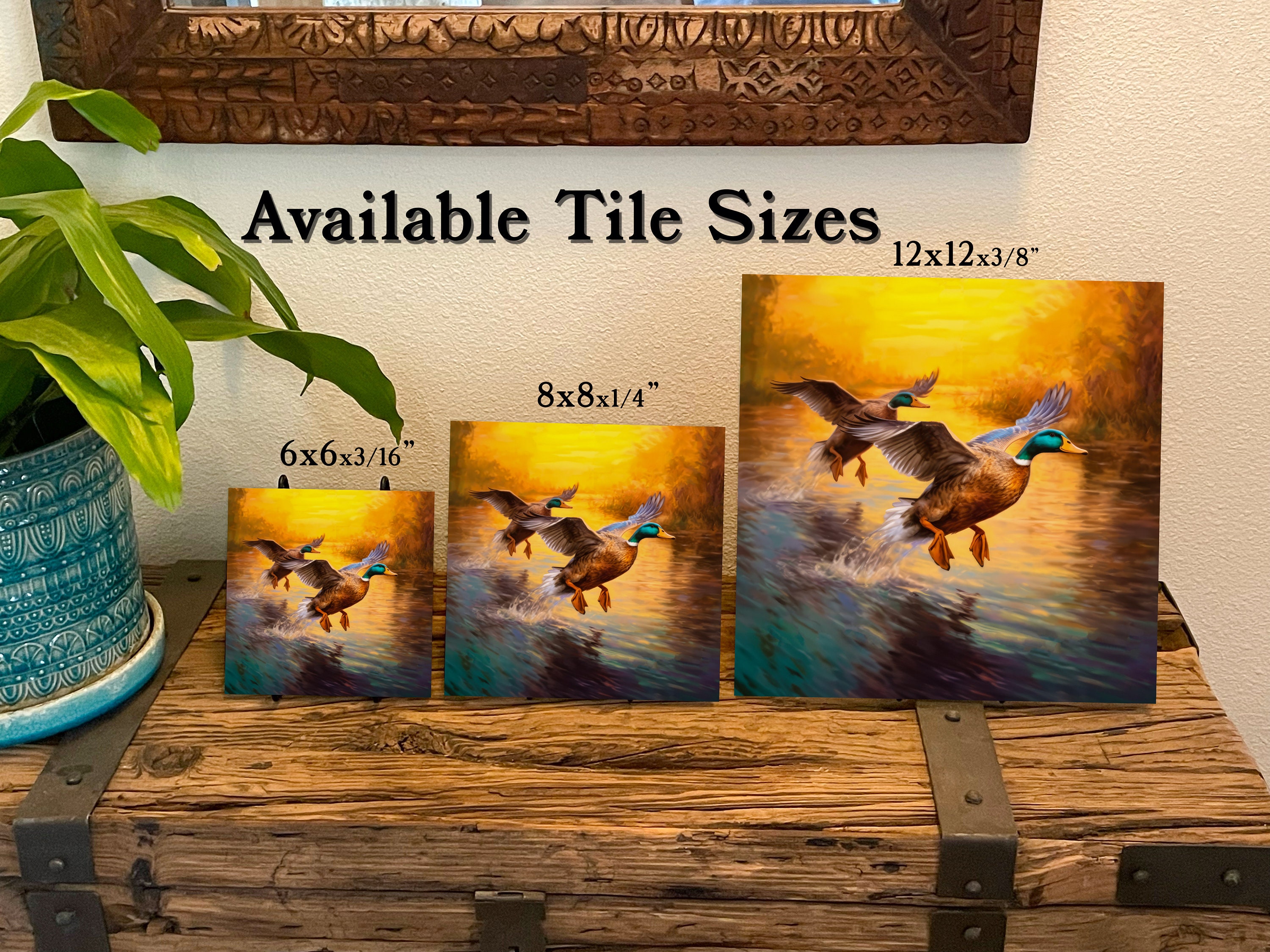Mallard Ducks Art Tile: Colorful Ceramic Wall Decor - Etsy