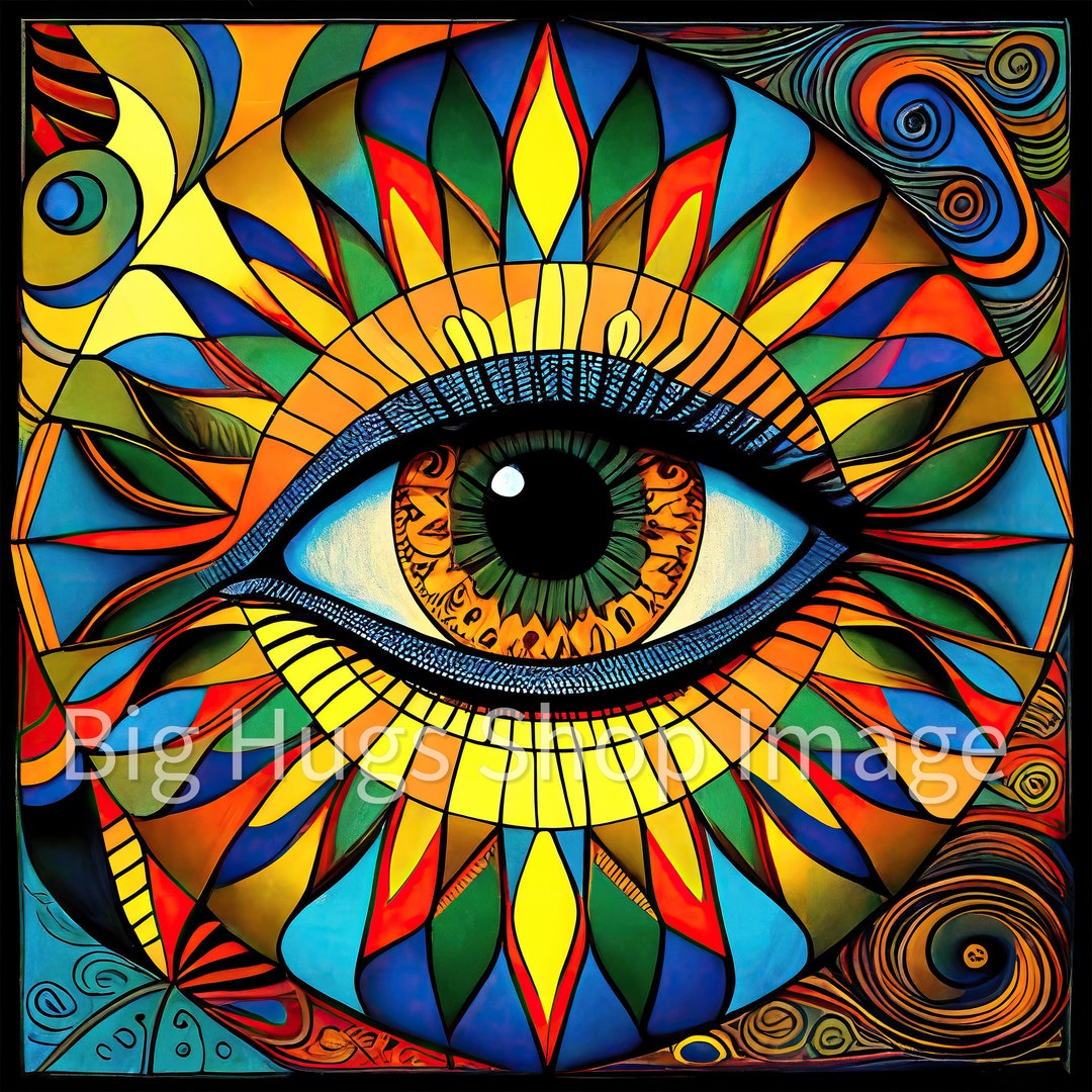 Decorative Knowing Eye Design on a Decorative 6x6, 8x8 (actual 7.8) or ...