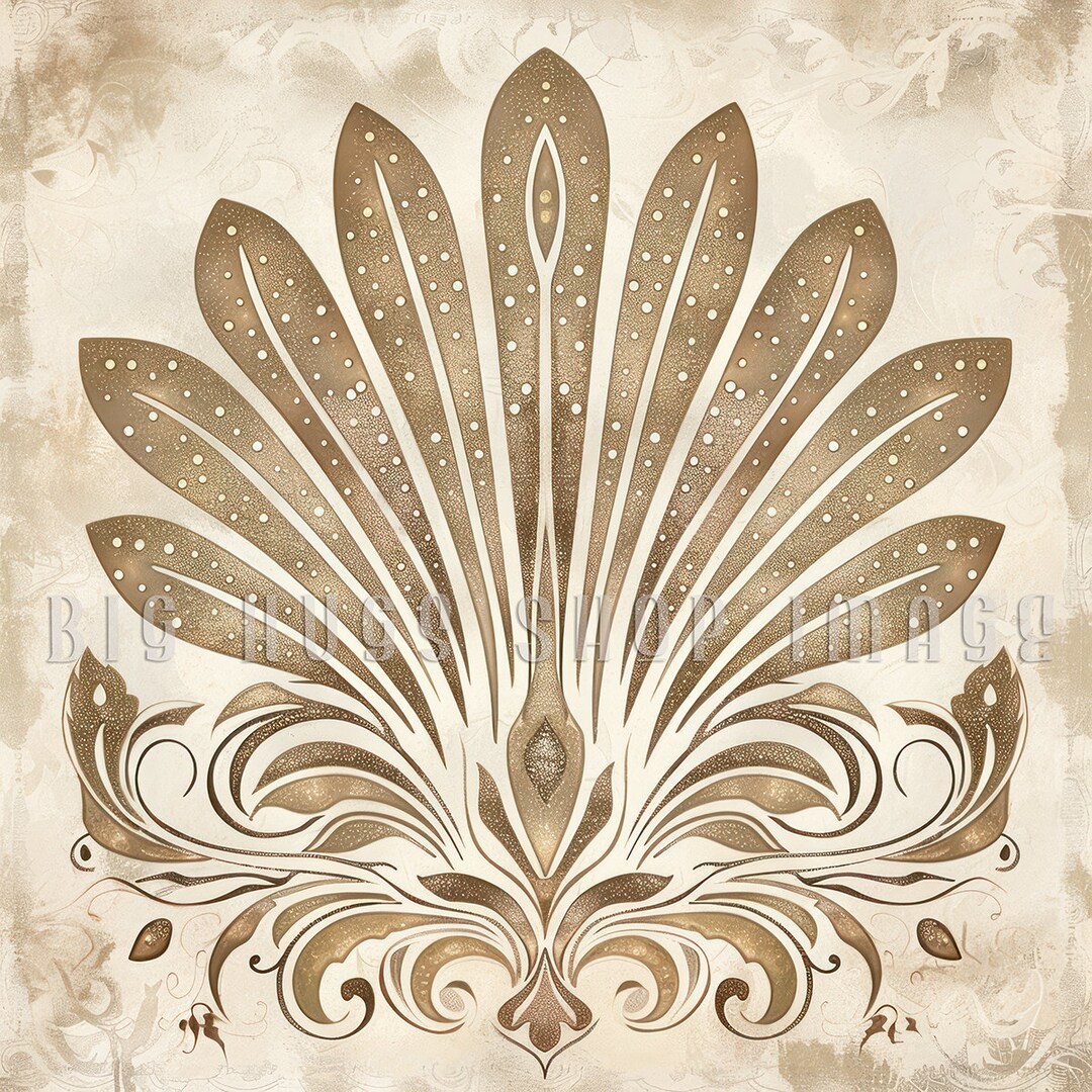 Roaring 20's Art Deco Style Design #21 on a 6x6, 8x8 (actual 7.8) or ...