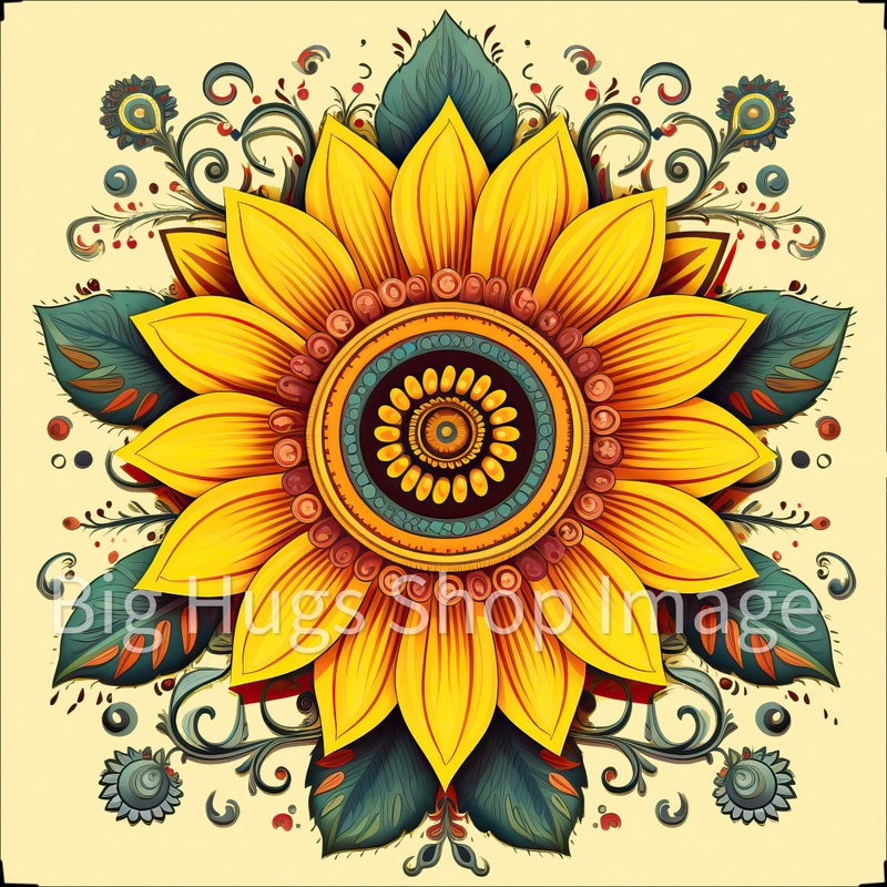 Abstract Sunflower - Etsy
