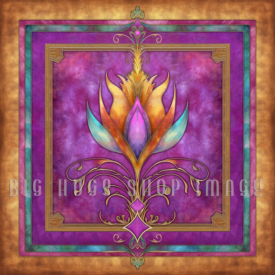 Art Deco Vivid Hues Collection, Tile #2 on a 6x6, 8x8 (actual 7.8) or ...