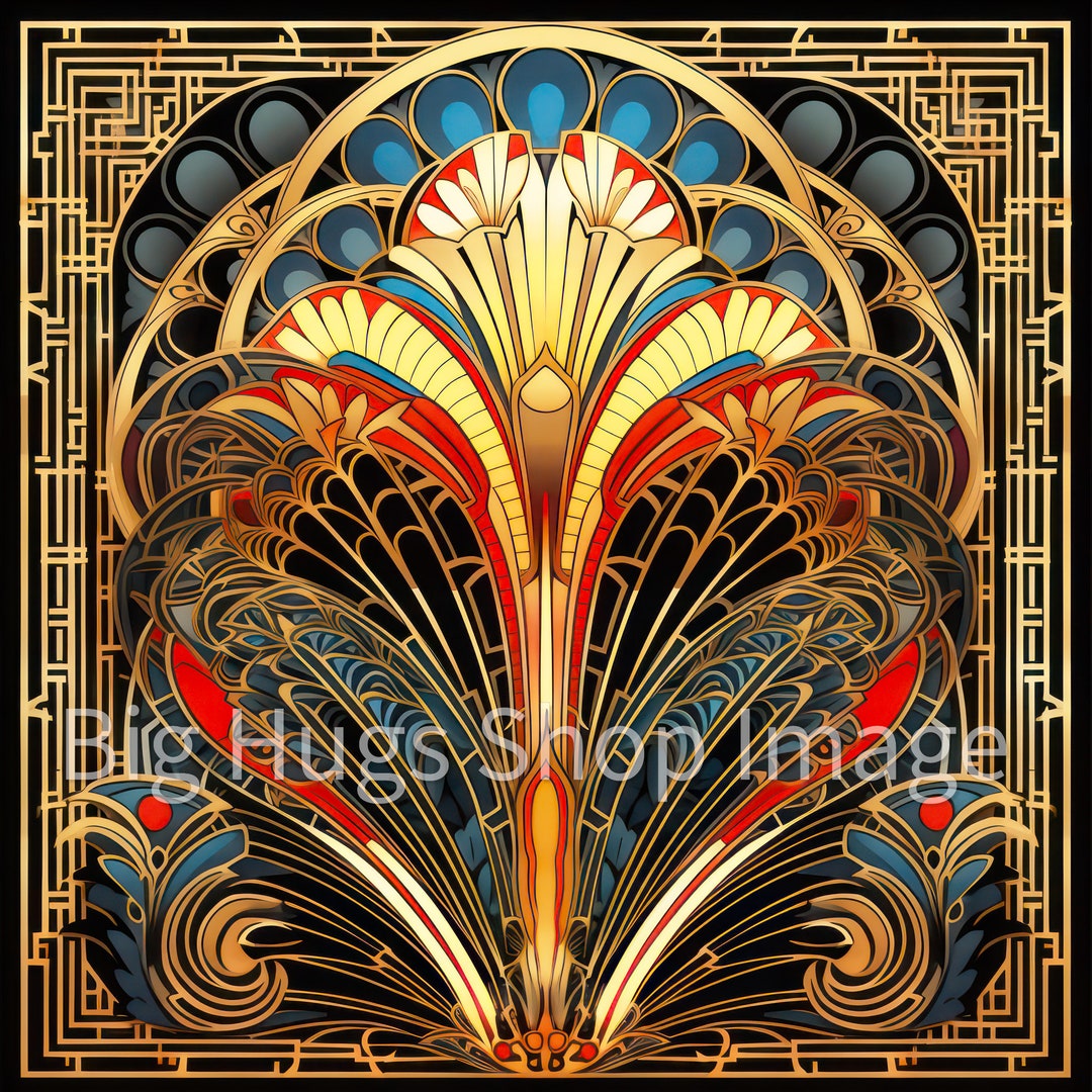 Art Deco Ceramic Tile: Roaring 20s Style, Orca Waterproof Coating - Etsy