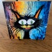 Cartoon Cat Art Tile: Colorful Abstract Decor (6x6, 8x8, 12x12 Inch) - Etsy