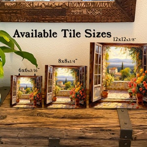 Tuscan Villa Window View Art Tile: Italy Landscape Ceramic Tile - Etsy