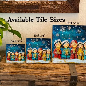 Christmas Carolers Ceramic Tile Art: Snowflake Series Holiday Decor - Etsy