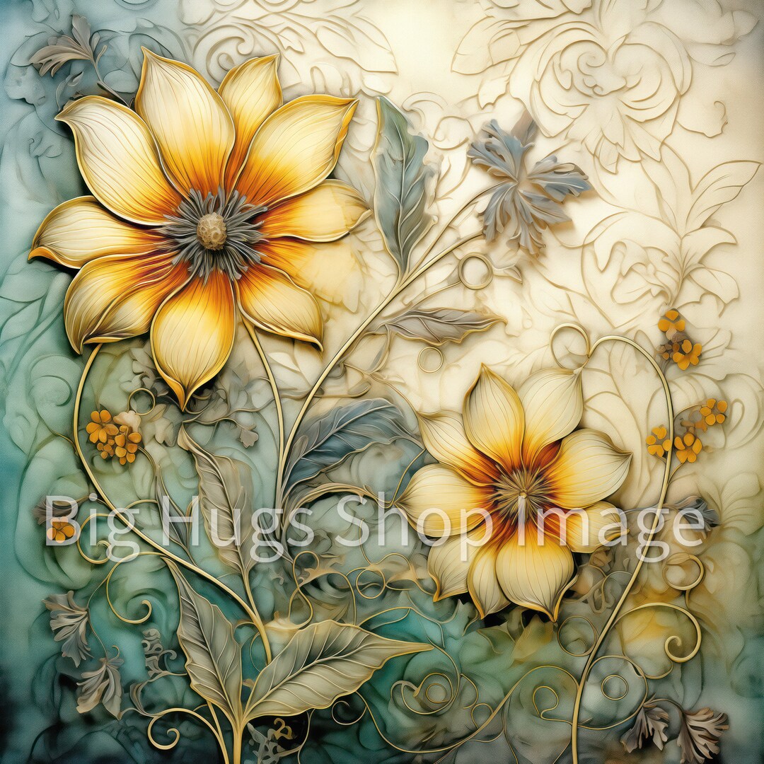 Art Nouveau Tile Art. Design 1 on a 6x6, 8x8 actual 7.8 or 12x12 actual ...