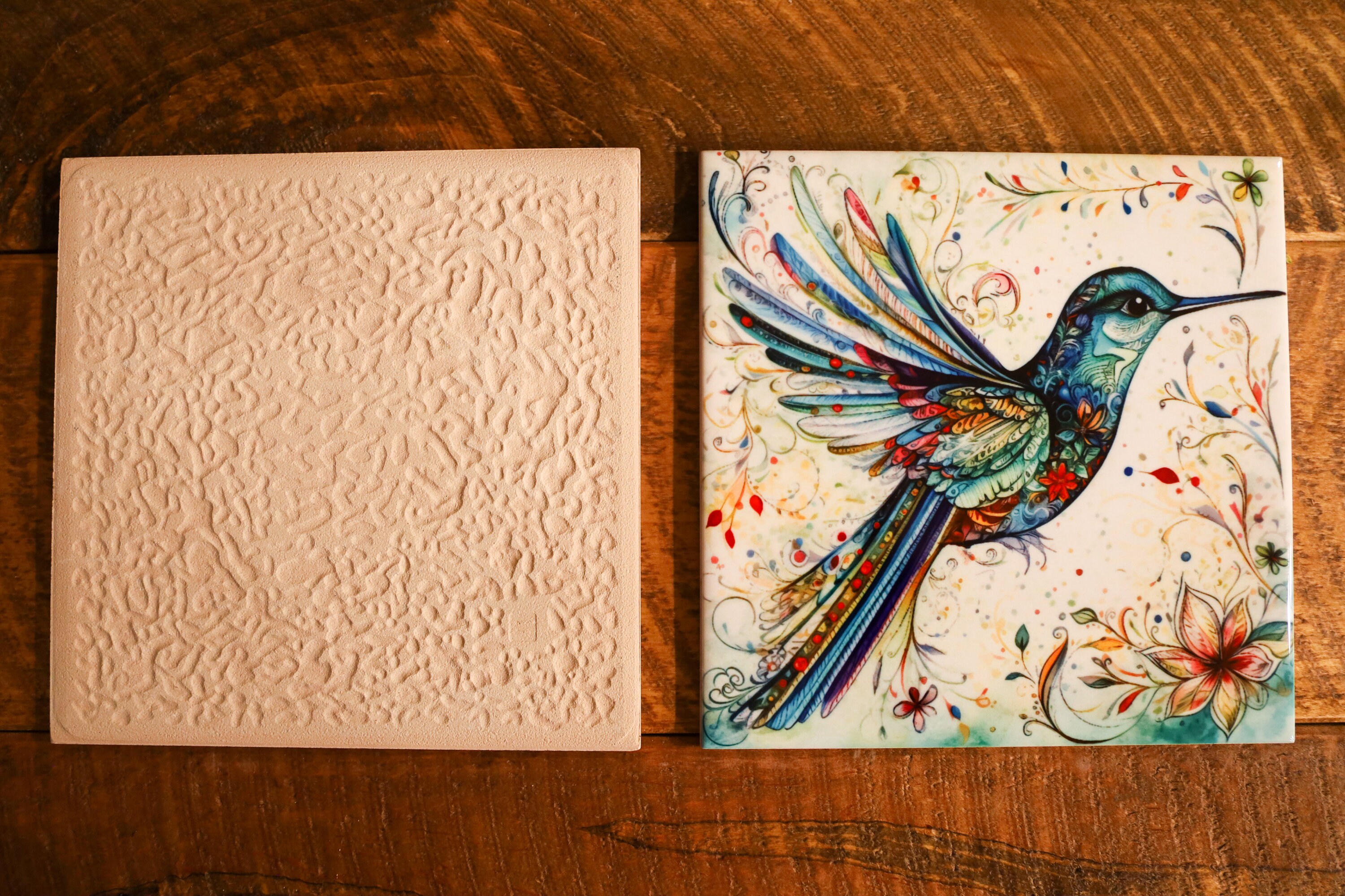 Hummingbird Art Tile: Colorful Ceramic Wall Decor - Etsy