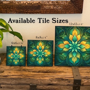 Abstract Fractal Flower Ceramic Tile Art: Wall & Table Decor - Etsy
