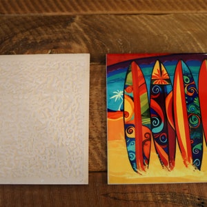 Handmade Surfboard Ceramic Tile: Beach Decor Art - Etsy