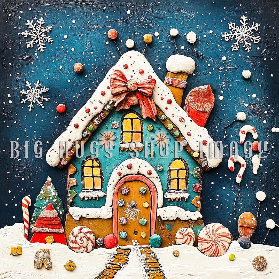 Christmas Gingerbread House Ceramic Tile Art: Snowflake Series - Etsy