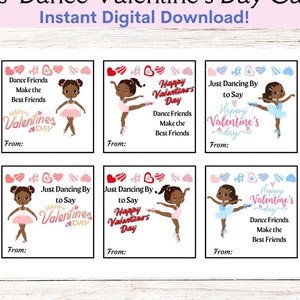 Ballerina Valentine's Day Card Printable Black Dancing - Etsy