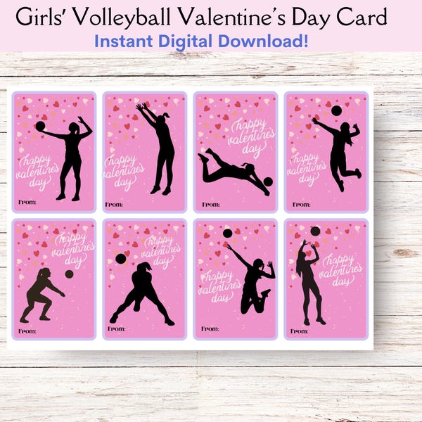 Volleyball Valentine - Etsy