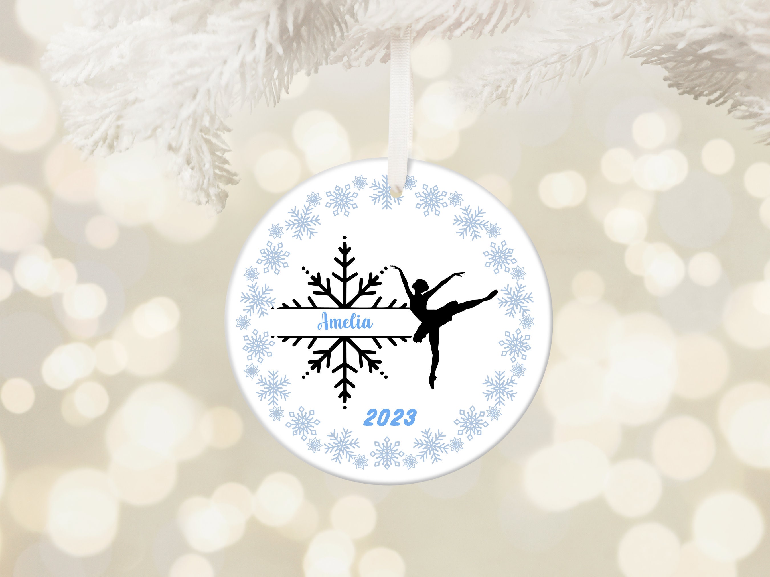 Personalized Dancer Ornament, Ballerina Snowflake Ornament, Custom ...