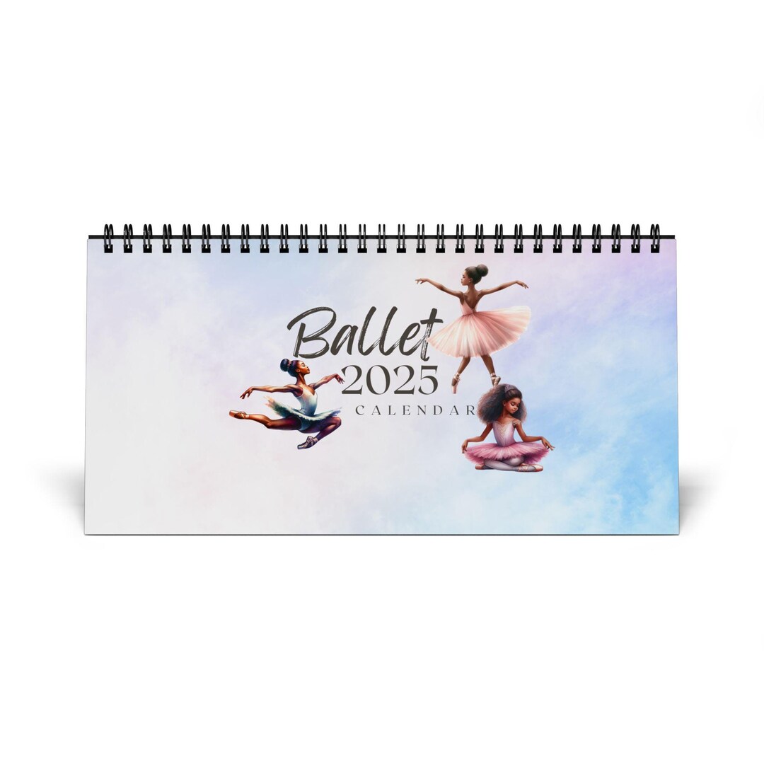2025 Black Ballerina Desk Monthly Calendar, African American Dancer ...