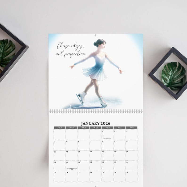 2026 Figure Skating Calendar, Ice Skating Wall Calendar, Gift for ...