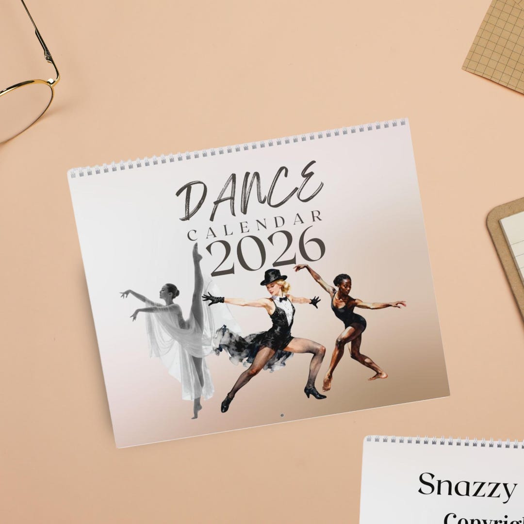 2026 Dance Wall Calendar, Competitive Dancer Gift, Monthly Dance ...