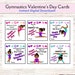 Printable Gymnastics Valentine's Day Cards, Black Gymnast Girl ...