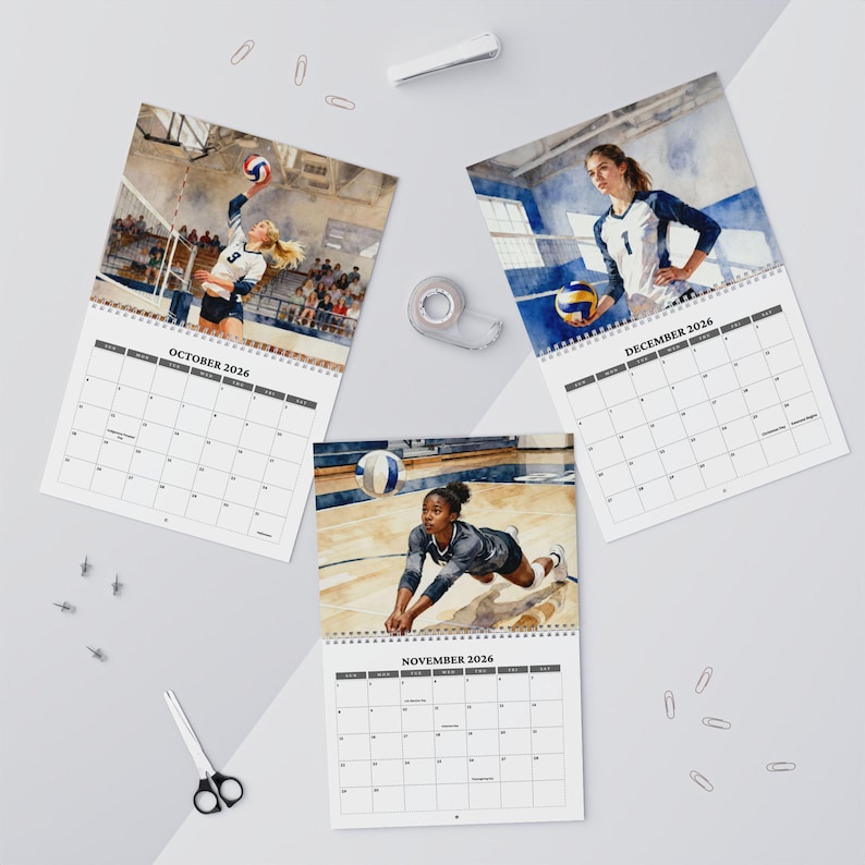 2026 Girls Volleyball Wall Calendar, Volleyball Player Gift, Womens ...