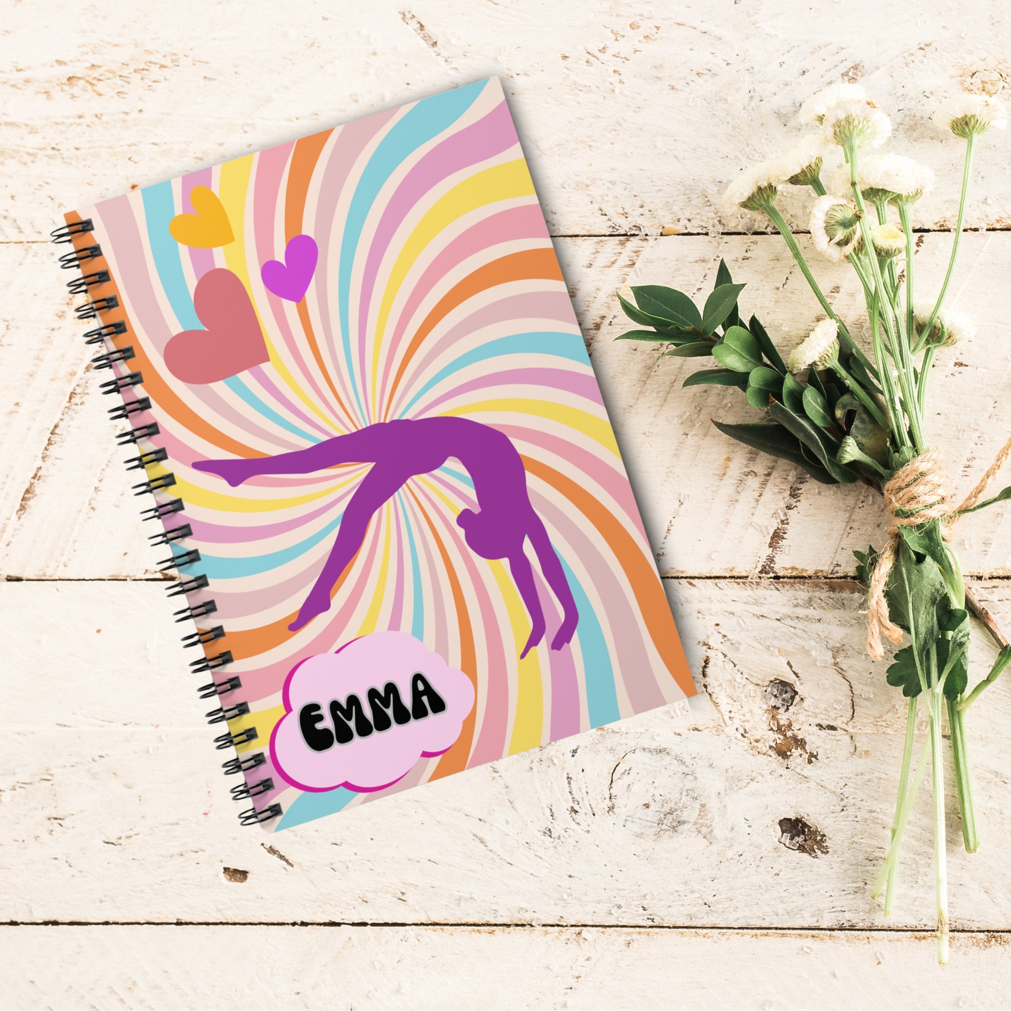 Personalized Gymnastics Notebook, Custom Name Gymnastics Notebook ...