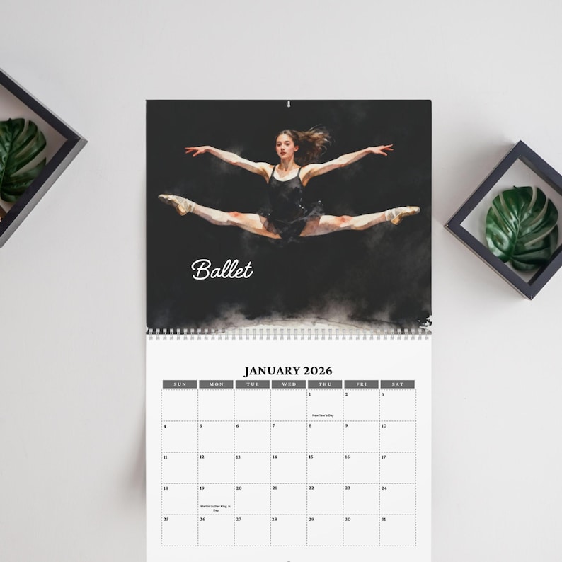 2026 Dance Wall Calendar, Competitive Dancer Gift, Monthly Dance ...