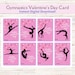 Printable Gymnastics Valentine's Day Card, Pink Background Gymnast ...