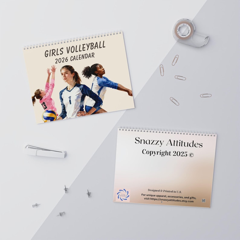 2026 Girls Volleyball Wall Calendar, Volleyball Player Gift, Womens ...