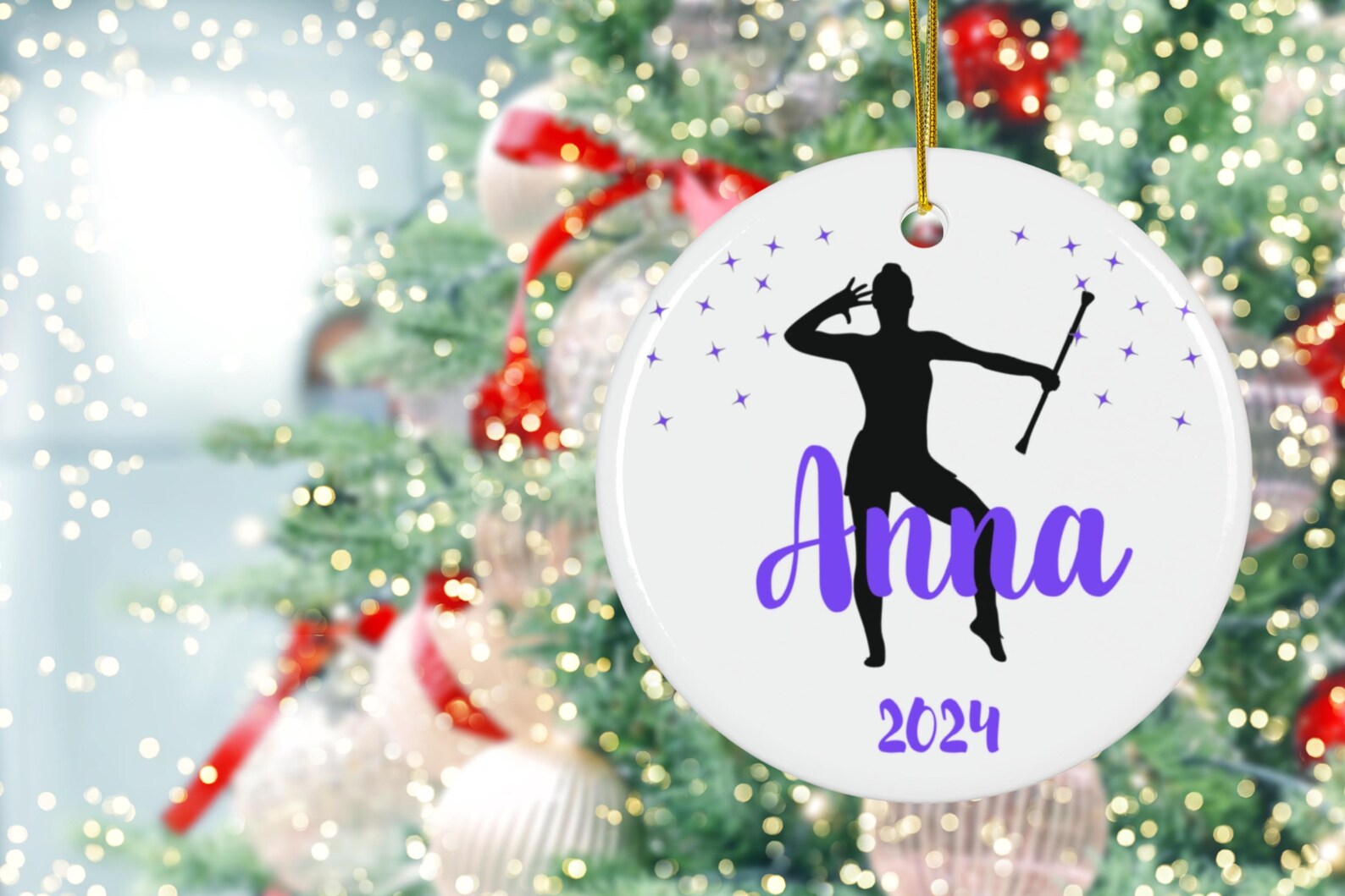 Personalized Baton Twirler Ornament, Custom Name Twirler Holiday Gift ...
