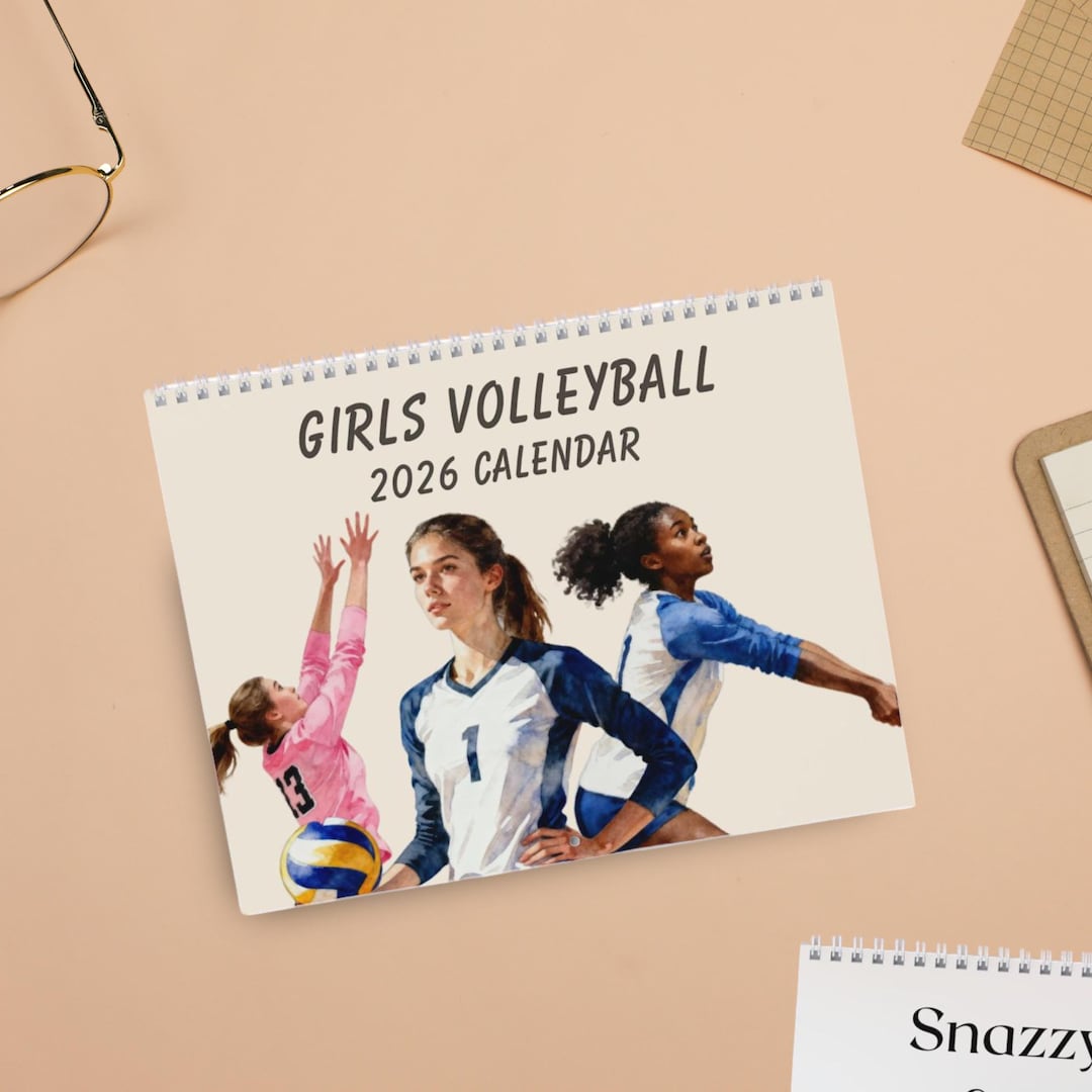 2026 Girls Volleyball Wall Calendar, Volleyball Player Gift, Womens ...
