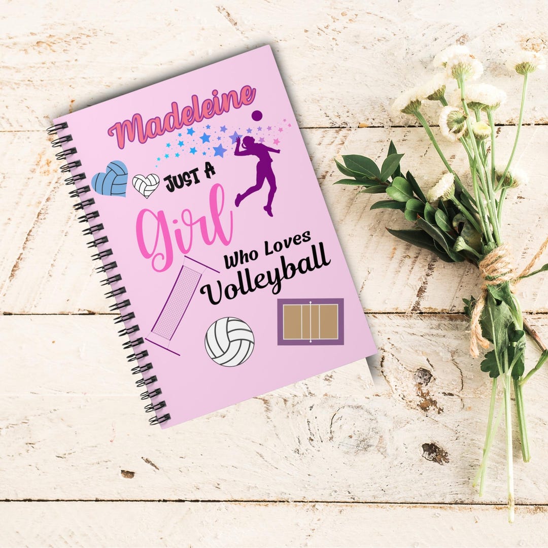 Personalized Volleyball Notebook, Just a Girl Who Loves Volleyball ...