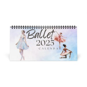 2025 Ballerina Desk Monthly Calendar, Calendar Featuring Watercolor ...
