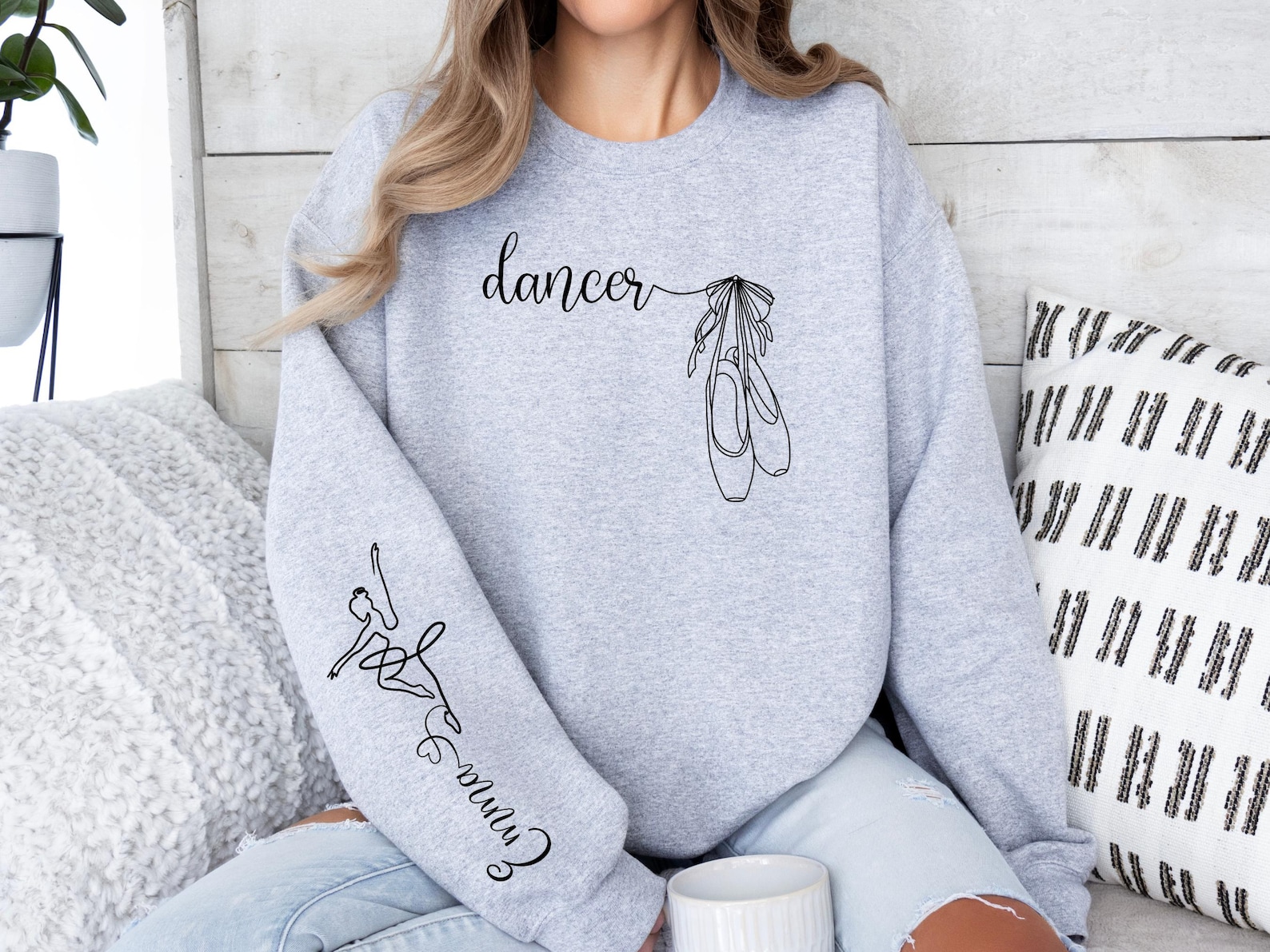 Personalized Dancer Sweatshirt, Dancer Crewneck With Name on Sleeve ...